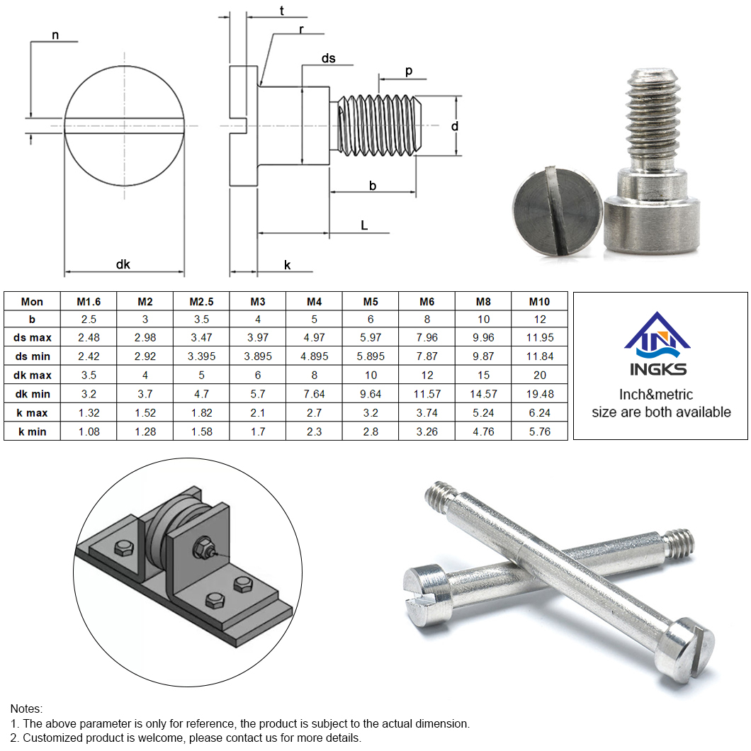 Stainless M8 Slotted Cheese Head Shoulder Screws from China ...